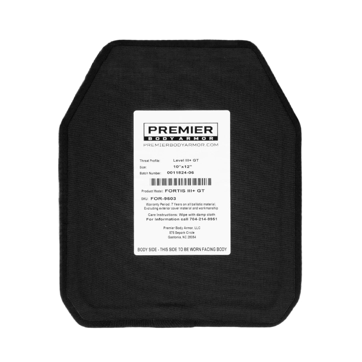 Fortis III+ GT/RF2 Plate: Standalone Level III+ Green Tip Protection